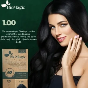 Vopsea de par negru 1.00 fara amoniac 250 g Biomagic
